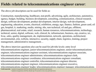 Top 10 telecommunications engineer interview questions and answers | PPTX