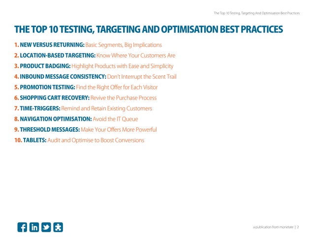 Top 10 testing and optimisation best practices | PPT