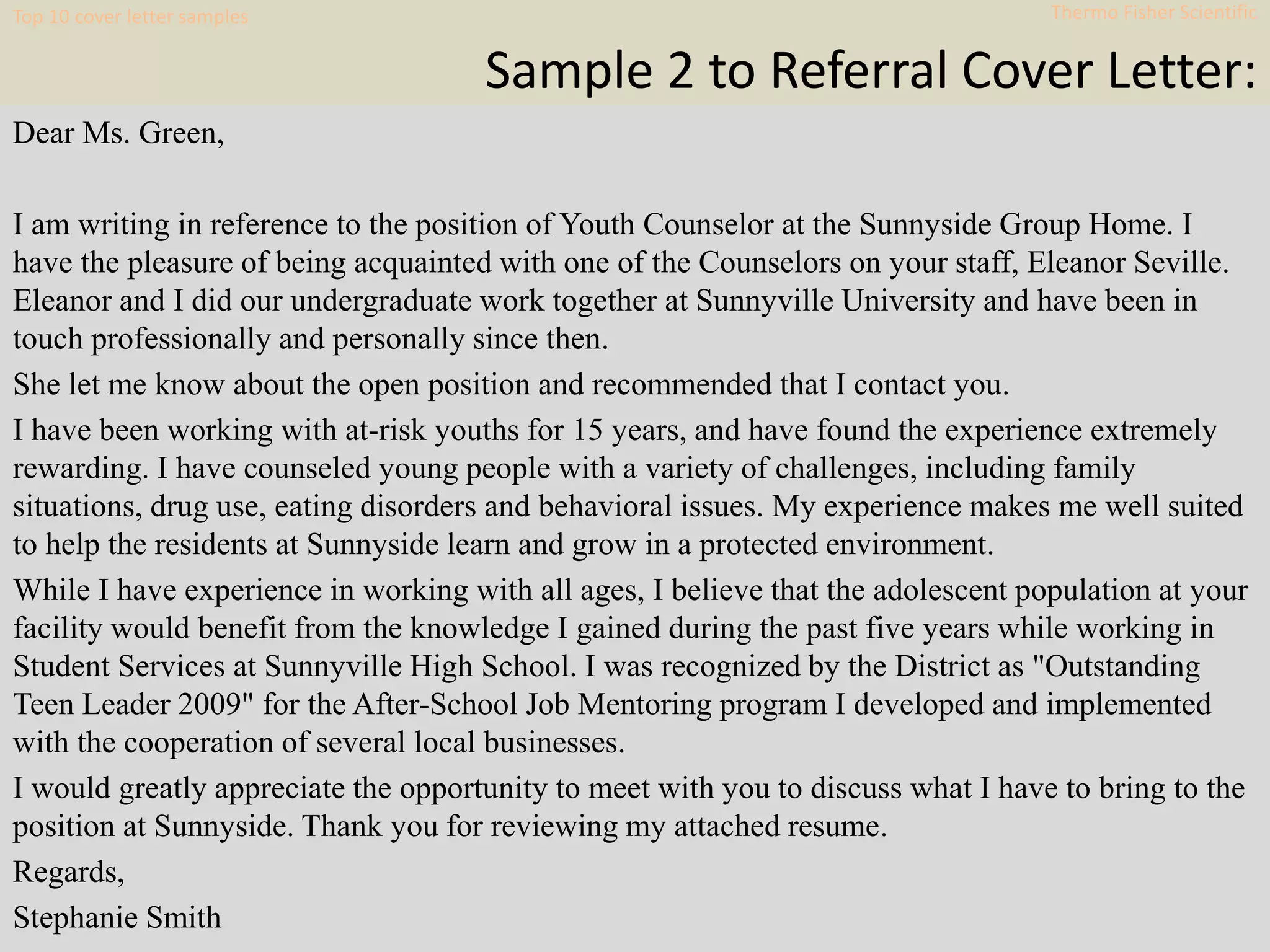 Top 10 thermo fisher scientific cover letter samples | PPTX