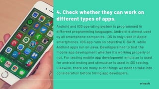 Top 10 things to know before hiring an app developer | PPTX