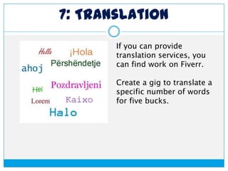 Top 10 things to sell on fiverr | PPT