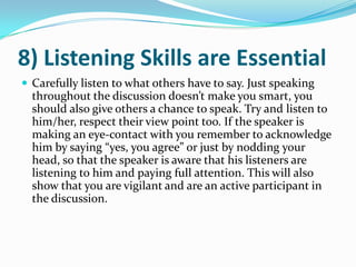 Top 10 tips for a successful group discussion | PPTX