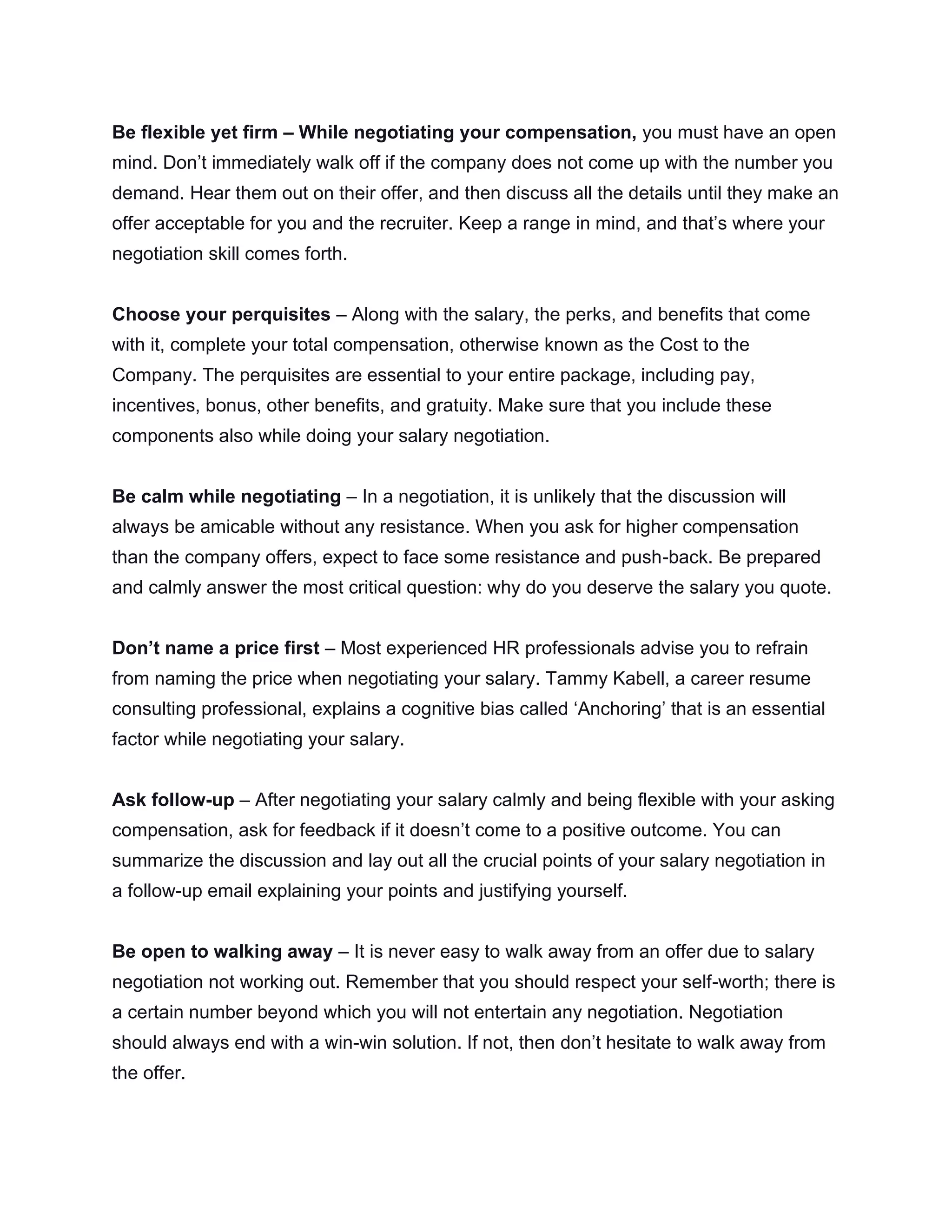 Top 10 Tips for Executive Salary Negotiation | PDF