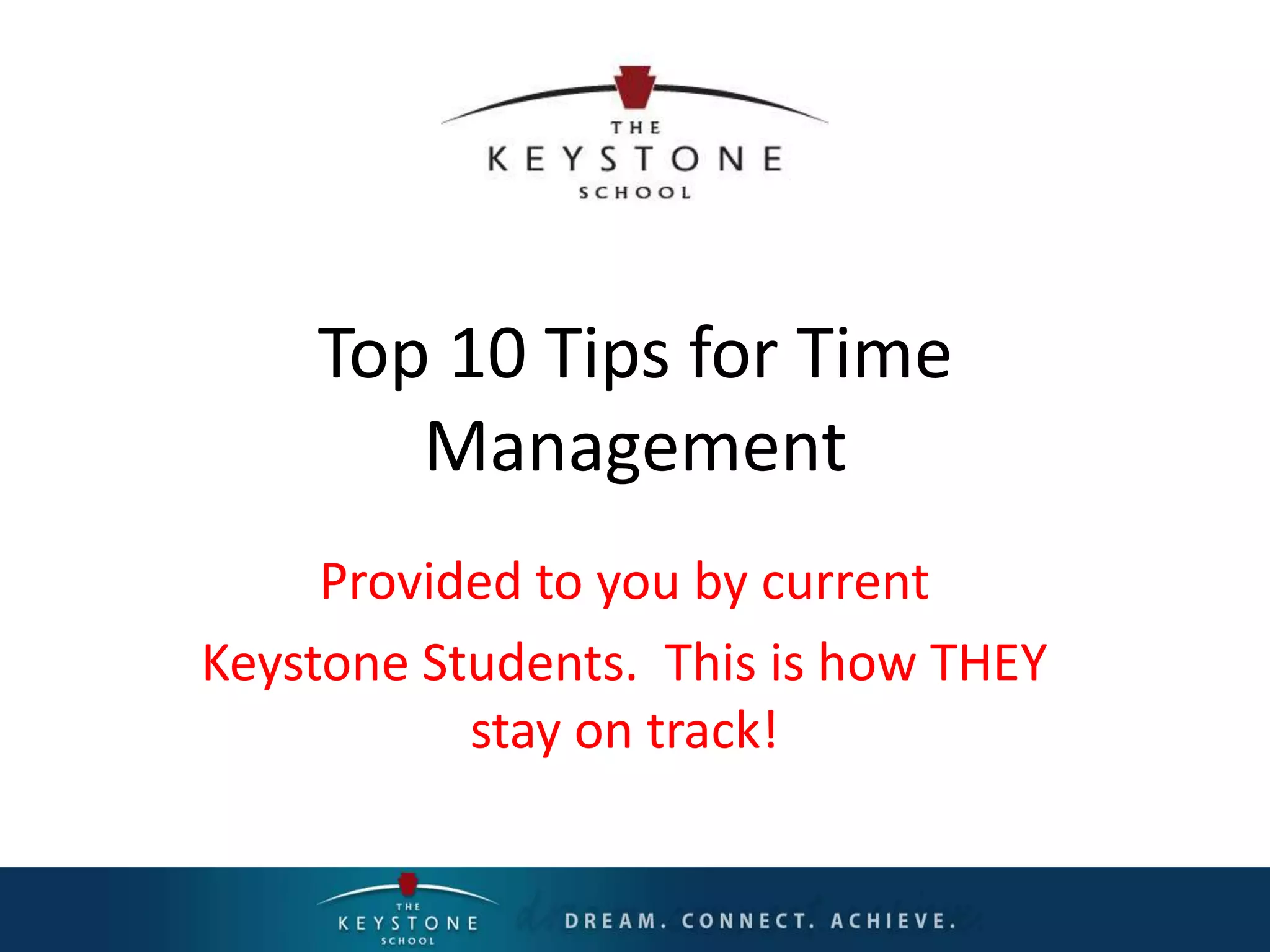 Top Ten Tips for Time Management | PPT
