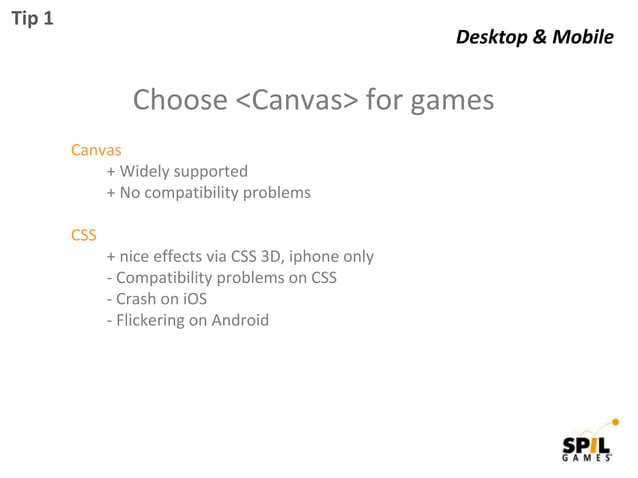 10 tips to get started with html5 games | PPTX | Web Development | Internet