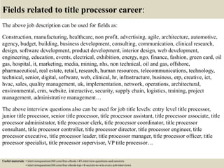 Top 10 title processor interview questions and answers | PPTX