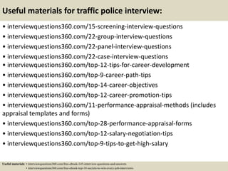 Top 10 traffic police interview questions and answers | PPTX