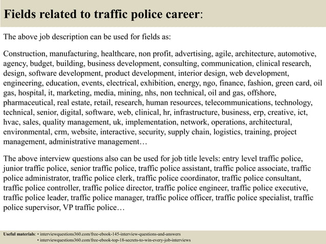 Top 10 traffic police interview questions and answers | PPT