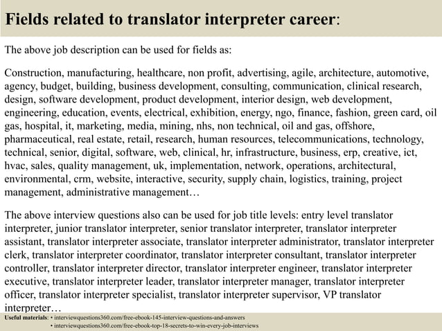 Top 10 Translator Interpreter Interview Questions And Answers Ppt