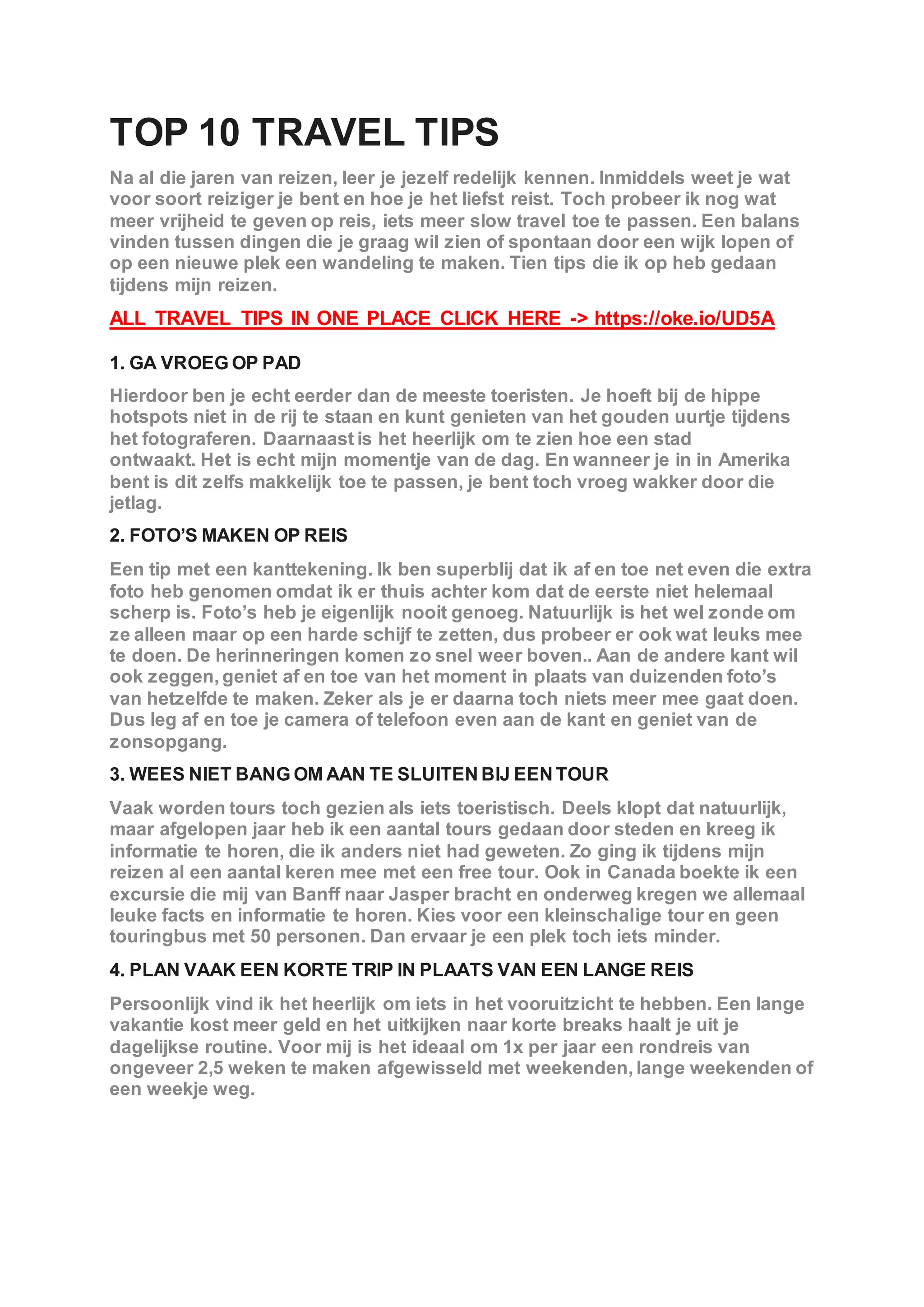 Top 10 travel tips | PDF Top 10 travel tips | PDF