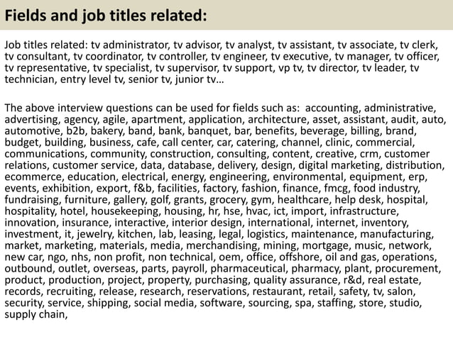 Top 10 tv interview questions with answers | PPT