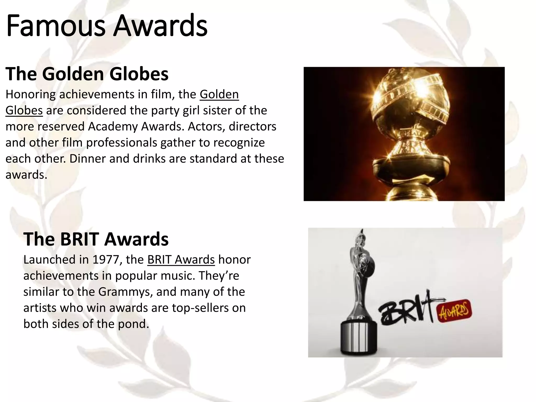 Top 10 types of awards in 2018 | PPTX
