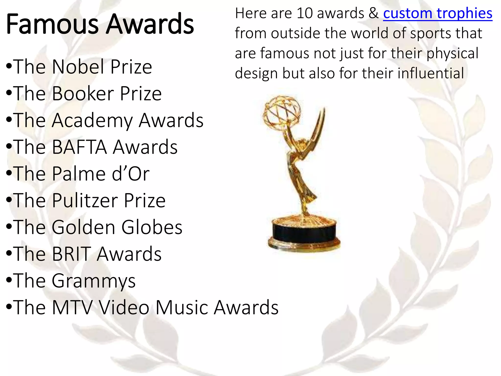 Top 10 types of awards in 2018 | PPTX