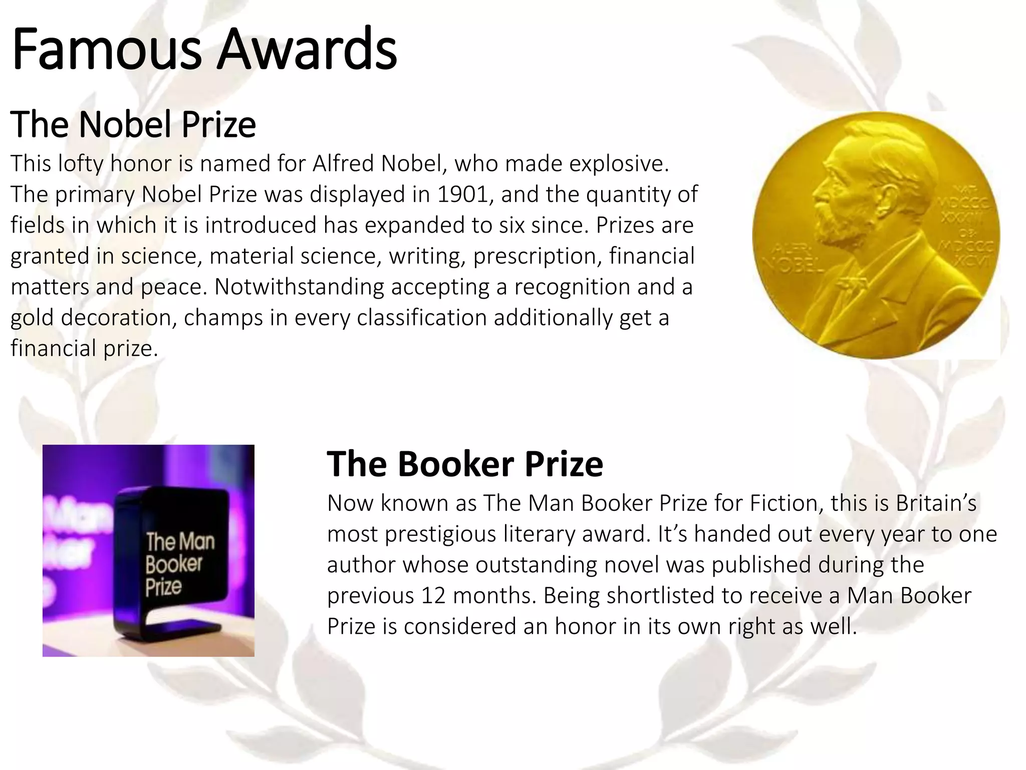 Top 10 types of awards in 2018 | PPTX