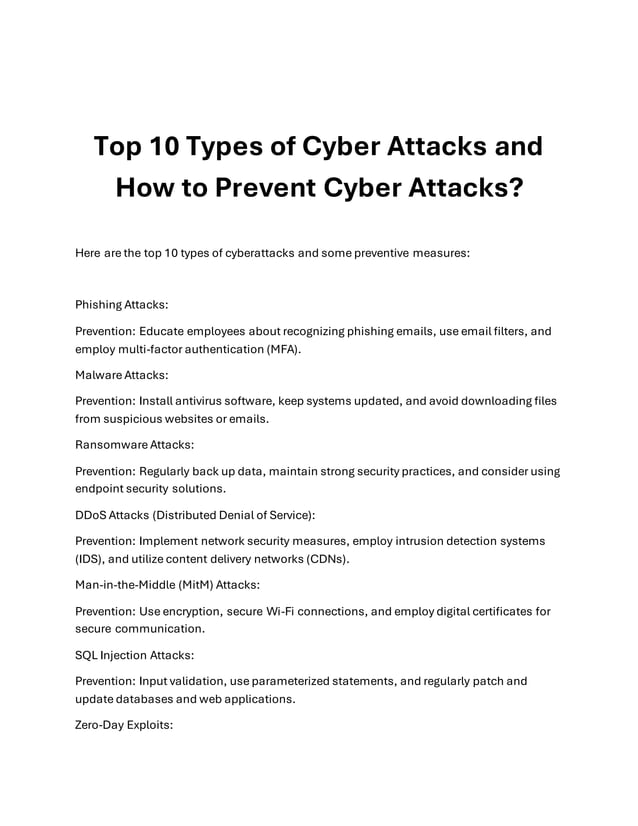 Top 10 Types of Cyber Attacks and How to Prevent cyber attacks.pdf