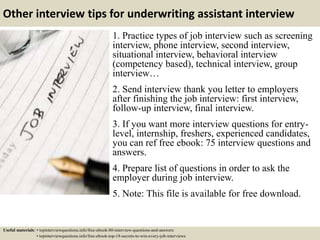 Top 10 underwriting assistant interview questions and answers | PPTX