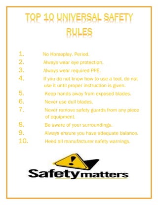 Top 10 Universal Safety Rules | DOCX