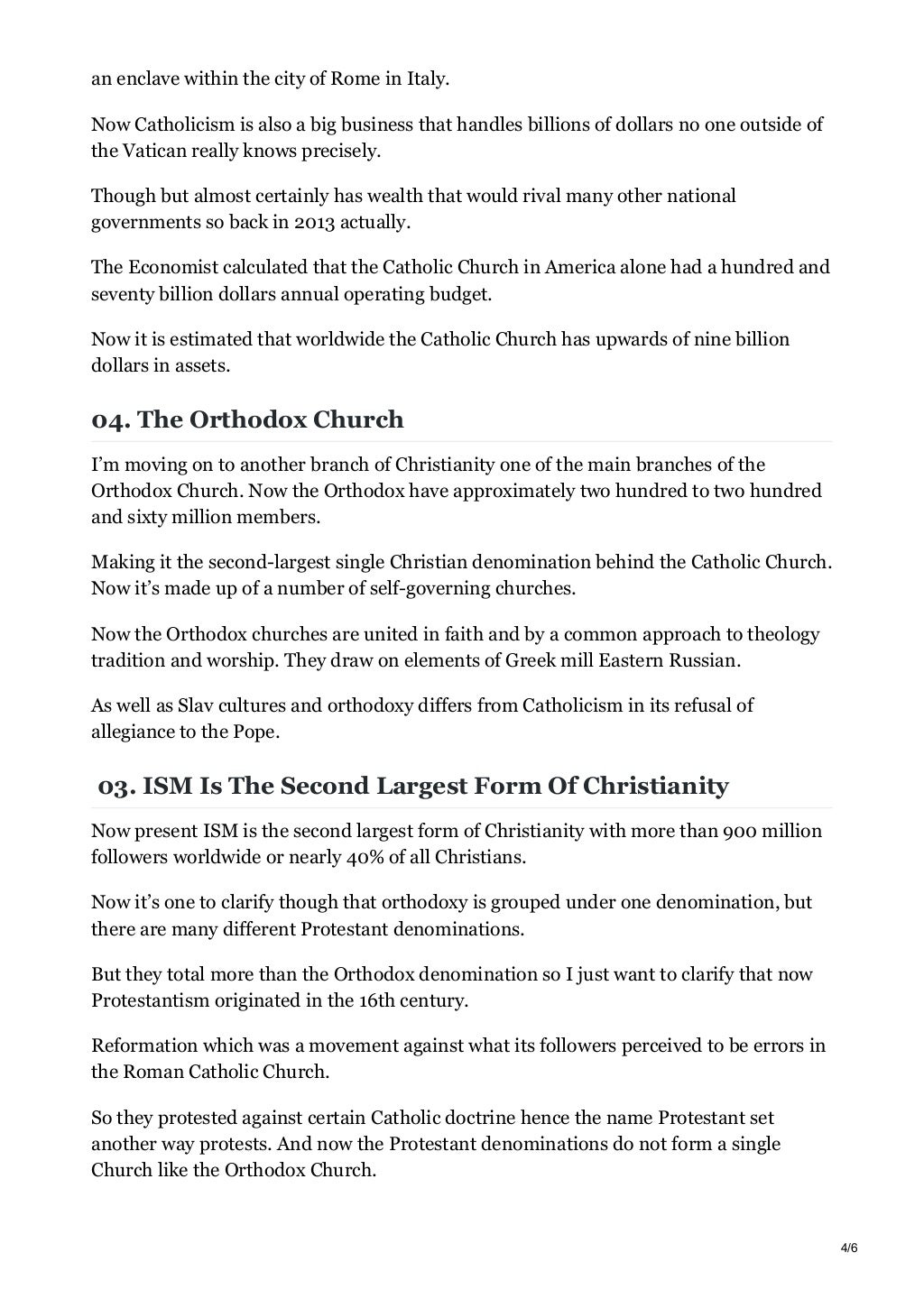 Top 10 unknown facts about christianity