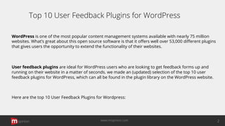 Top 10 User Feedback Plugins for WordPress | PPT