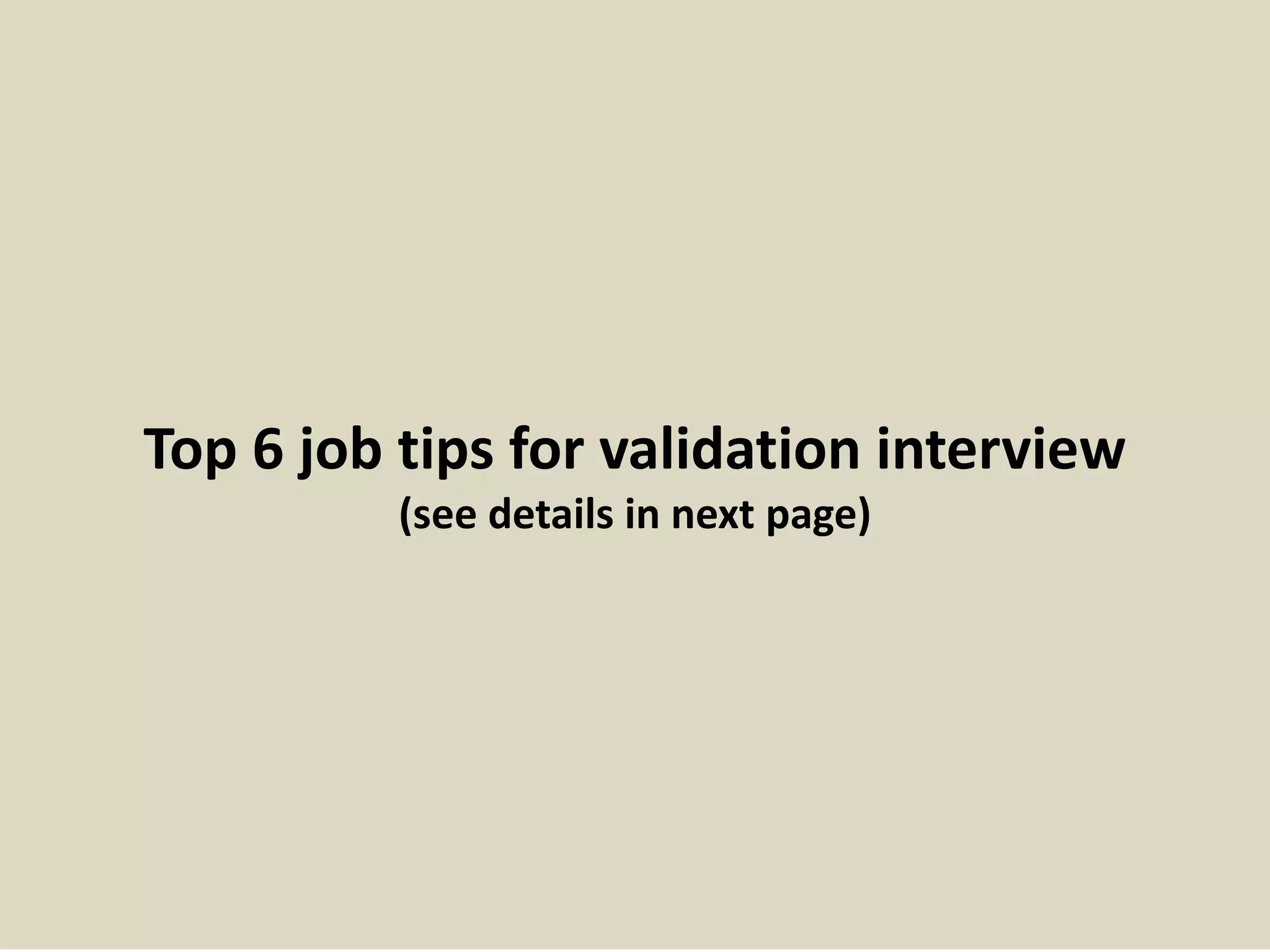 Top 10 validation interview questions with answers | PPTX