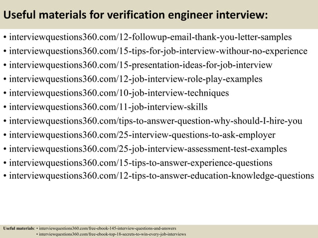 Top 10 verification engineer interview questions and answers | PPTX