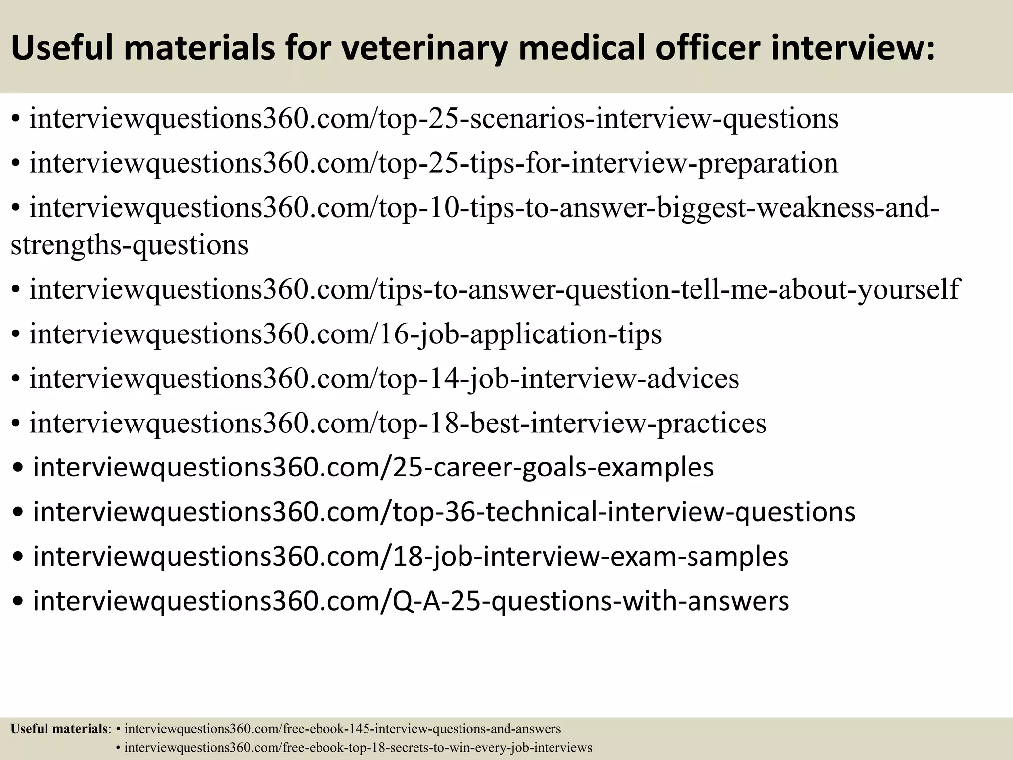 Top 10 veterinary medical officer interview questions and answers | PPTX