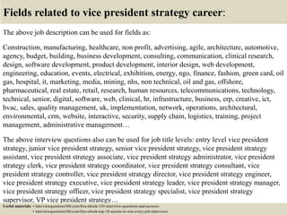Top 10 vice president strategy interview questions and answers | PPTX