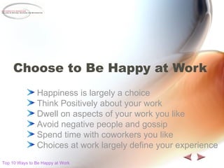 Top 10 Ways To Be Happy At Work | PPS