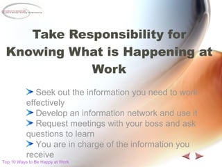 Top 10 Ways To Be Happy At Work | PPS