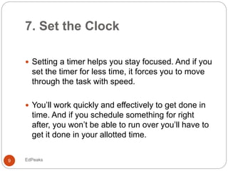 Top 10 ways to be more productive. | PPT