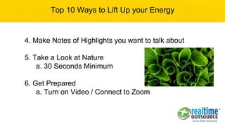 Top 10 Ways to Lift up your Energy | PPTX