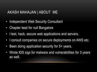 Top 10 web application security risks akash mahajan | PPT