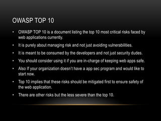 Top 10 web application security risks akash mahajan | PPT