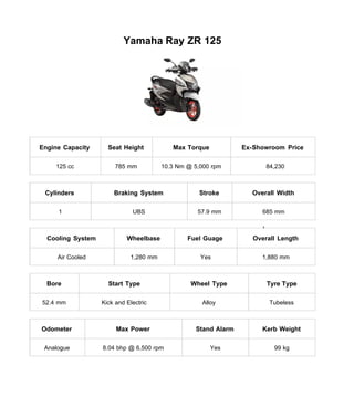 Top 10 Yamaha Bikes Price List In India | PDF