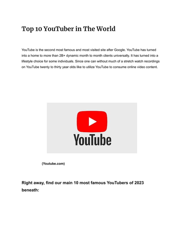 Top 10 Youtuber In The World.pdf