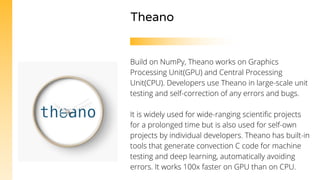 Top 11 python frameworks for machine learning and deep learning | PDF ...