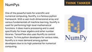 Top 11 python frameworks for machine learning and deep learning | PDF ...