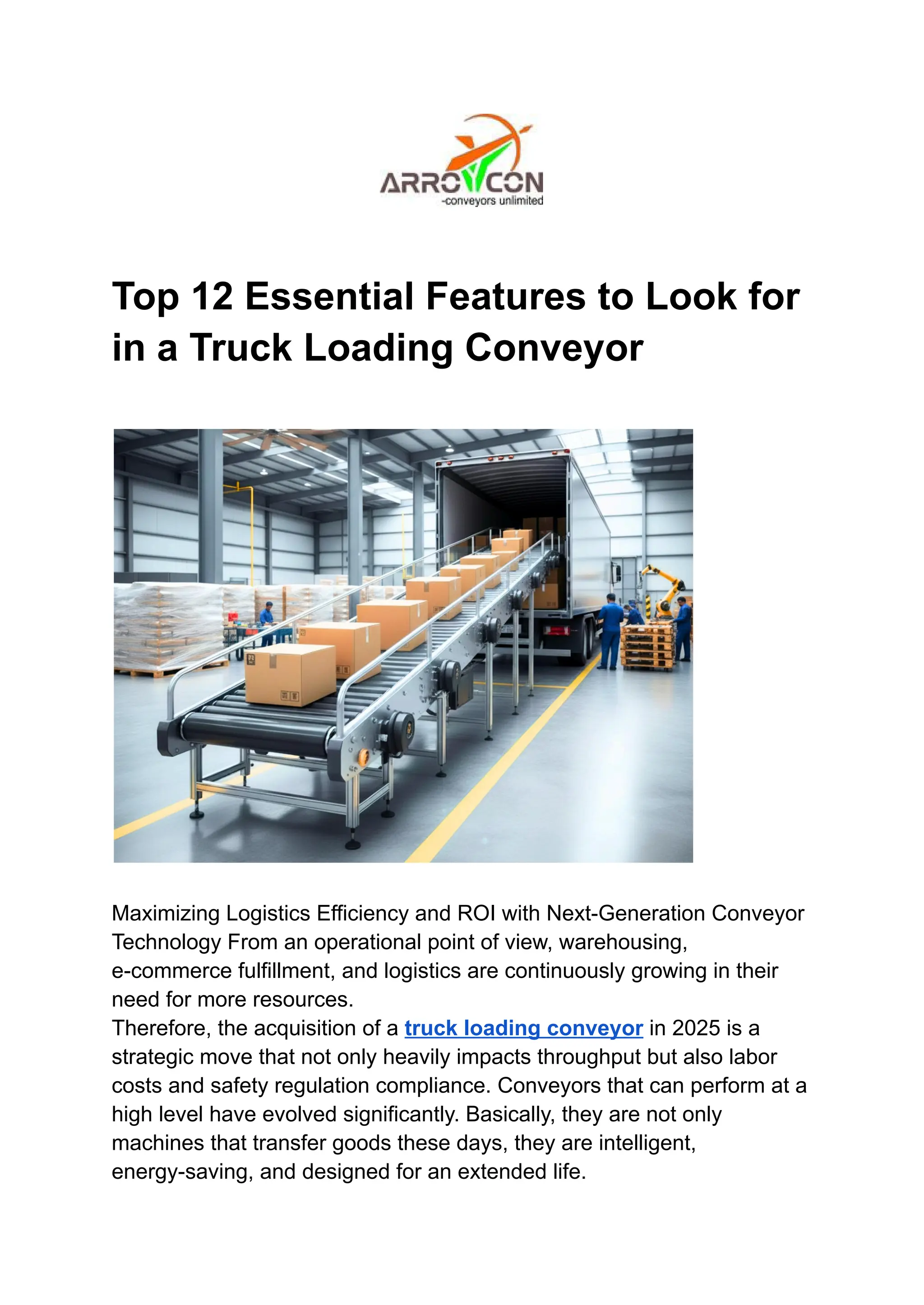 Top 12 Essential Features to Look for in a Truck Loading Conveyor (2025 ...
