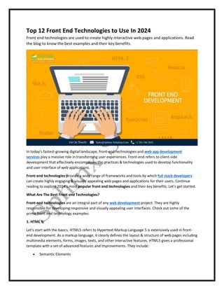 Top 12 Front End Technologies to Use In 2024.pdf