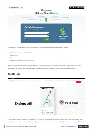 Top 12 Google Map Alternatives – Offering Precise Navigation | PDF