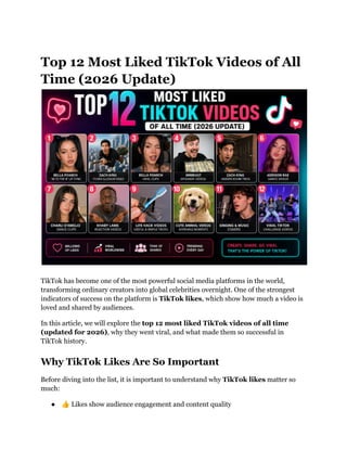 Top 12 Most Liked TikTok Videos of All Time (2026 Update).pdf
