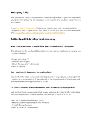 Top 12 ReactJS Development Companies in 2023.pdf | Web Development ...