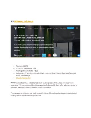 Top 12 ReactJS Development Companies in 2023.pdf | Web Development ...