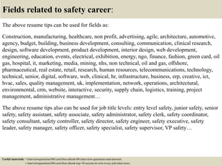 Top 12 safety resume tips | PPT