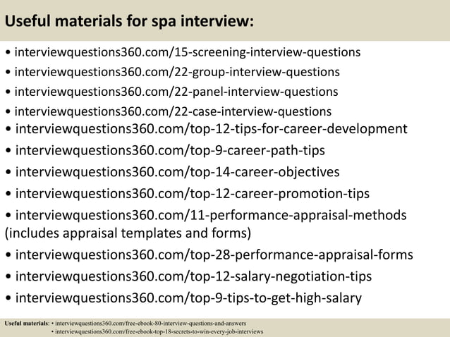 Top 12 spa resume tips | PPT