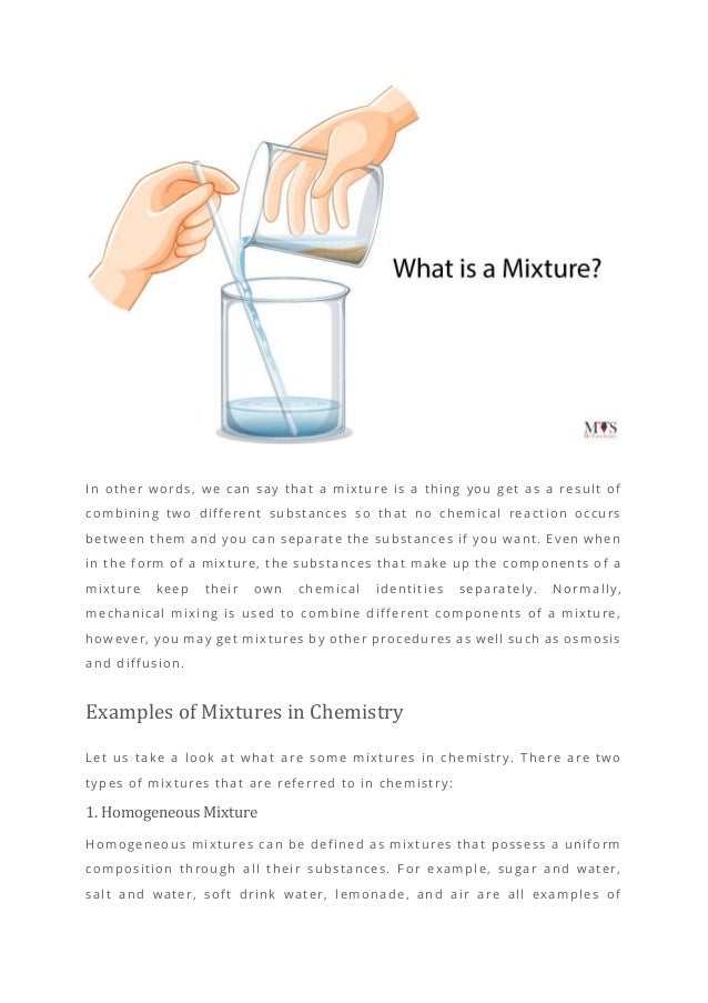 Homogeneous Mixture Examples Chemistry