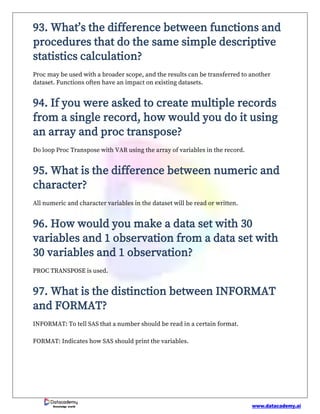 Top 140+ Advanced SAS Interview Questions and Answers.pdf