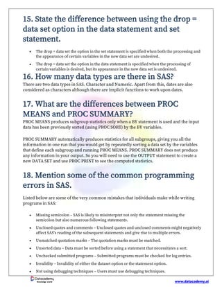 Top 140+ Advanced SAS Interview Questions and Answers.pdf