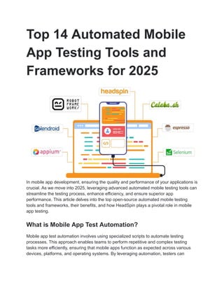 Top 14 Automated Mobile App Testing Tools and Frameworks for 2025.pdf