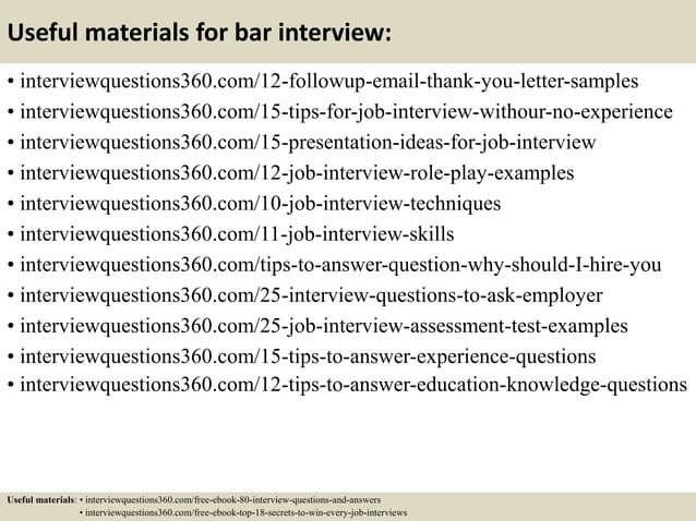 Top 14 bar interview tips | PPT